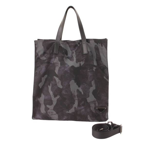 Prada | Bags | Prada Nylon Blue Tessuto Tote Bag Navy Camouflage | Poshmark